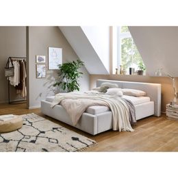 Meise Möbel MEISE.MÖBEL Polsterbett »Cube wahlweise mit Matratze und Bettkasten« extra flaches Kopfteil, erhältlich in den Breiten 140cm, 160cm & 180cm silver...
