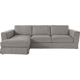 Timbers Ecksofa »Vintage L-Form« 3-Sitzer Polsterecke im Landhausstil, mit abnehmbarer Husse Grey