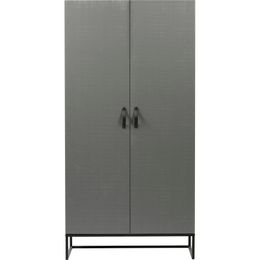 Woood Garderobenschrank »Morris« mit Kleiderstange, massiv Kiefer H 195 cm x B 100 cm grau Schlankes, robustes Gehäuse