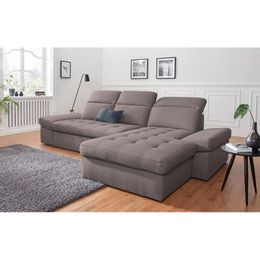 Sit & More SIT&MORE Ecksofa »Stardust L-Form« wahlweise mit Bettfunktion und Bettkasten hellgrau 0