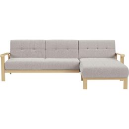 Sit & More sit&more Ecksofa &raquo;Billund L-Form&laquo; Armlehnen aus Buchenholz in natur, verschiedene Bez&uuml;ge und Farben beige 100% Polyester