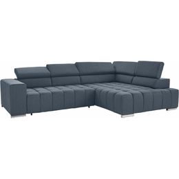 exxpo - SOFA FASHION Ecksofa »Elias, aktuelle Kreuzsteppung im Sitz, bequem, L-Form« mit Kopf- bzw. Rückenverstellung, wahlweise mit Bettfunktion...