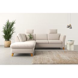 Home Affaire Ecksofa &raquo;Trelleborg L-Form&laquo; Federkern-Polsterung, wahlweise mit Bettfunktion und Stauraum grau 100% Polyester