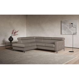 COTTA Ecksofa &raquo;Sammy L-Form&laquo; mit Kopfteilverstellung, wahlweise mit Bettfunktion & Bettkasten grau Microfaser Primabelle (100% Polyester);Die 