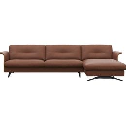 FLEXLUX Ecksofa »Glow, super bequem durch hochwertigem Sitzaufbau mit Federkern, L-Form« Modernes skandinavisches Design Old Chestnut Brown