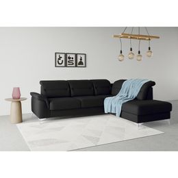 Sit & More SIT&MORE Ecksofa »Sinatra L-Form« mit Ottomane, optional mit Kopfteilverstellung und Armteilfunktion schwarz