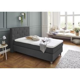Westfalia Schlafkomfort Boxspringbett mit Topper charcoal