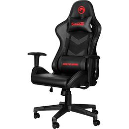 MARVO Gaming-Stuhl »CH-106 - ergonomisch, höhenverstellbar, Schreibtischstuhl« () schwarz Vollständig, syntethische Lederoberfläche