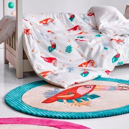 Esprit Kinderteppich »E-Toucan ESP-4373« rund 9 mm Höhe besonders weich, Motiv Toucan türkis Obermaterial: 100% Polyester Ø 100 cm 1 Stk.