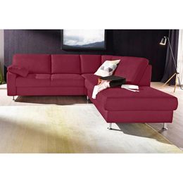 Sit & More SIT&MORE Ecksofa »Belfort L-Form« wahlweise mit Vorziehsitz und Bettkasten bordeaux