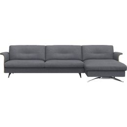 FLEXLUX Ecksofa »Glow, super bequem durch hochwertigem Sitzaufbau mit Federkern, L-Form« Modernes skandinavisches Design Navy Blue