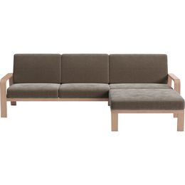 Sit & More sit&more Ecksofa &raquo;Kolding L-Form&laquo; Armlehnen aus Buchenholz in natur, verschiedene Bez&uuml;ge und Farben braun 95% Polyester, 10% Polyamid