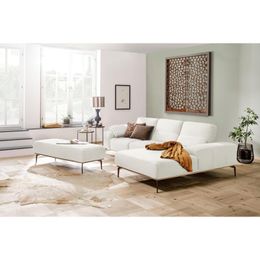 W.Schillig Ecksofa »run, Designsofa mit tollem Sitzkomfort, L-Form« mit Holzsockel, Füße in Bronze pulverbeschichtet, Breite 299 cm white Z73