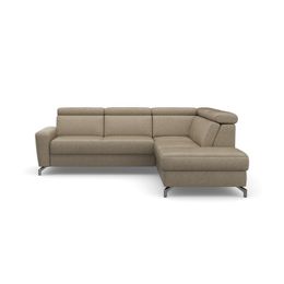 Sit & More SIT&MORE Ecksofa »Scarlett L-Form« inklusive Kopfteilverstellung, wahlweise mit Bettfunktion, Bettkasten beige