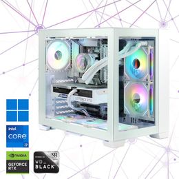 Hyrican Gaming-PC &raquo;SNOW 7362&laquo; DDR5 RAM; PCIe Gen4; Windows 11 wei&szlig; WLAN AX 802.11a/b/g/n/ac/ax (Wi-Fi 6E) & Bluetooth 5.3, Lian Li SFX 850W Netzteil