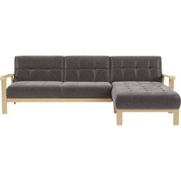 Sit & More SIT&MORE Ecksofa »Billund L-Form« Armlehnen aus Buchenholz in natur, verschiedene Bezüge und Farben anthrazit