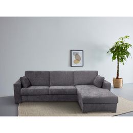 Home Affaire Ecksofa »Roma "M" Matratzenhöhe 14 cm, Dauerschlaffunktion, mit Unterfederung, « Liegemaße ca 143x198 cm, L-Form anthrazit