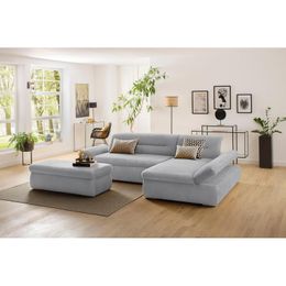 Inosign Ecksofa »Avesa L-Form« Wahlweise mit Armteilvertsellung und Bettfunktion, B/T/H: 300/172/80cm hellgrau 0