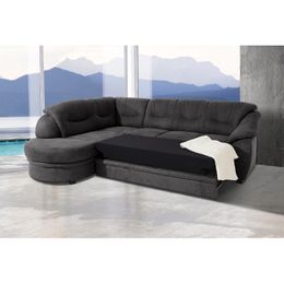Sit & More SIT&MORE Ecksofa »Savoni L-Form« wahlweise mit Bettfunktion anthrazit