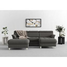 Sit & More SIT&MORE Ecksofa »Marano L-Form« inklusive Kopfteilverstellung, wahlweise mit Bettfunktion, Bettkasten grau 94