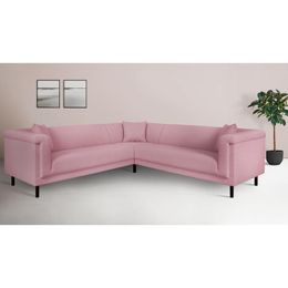 Inosign Ecksofa »AGNIA L-Form B/T/H: 244/244/71 cm« incl. Zierkissen, gleichschenklig, auch in Cord rosa