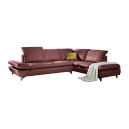 W.Schillig Ecksofa »taoo, elegant und zeitlos, bequem, L-Form« mit Sitziefenverstellung & Kopfteilverstellung rosso marone Z73