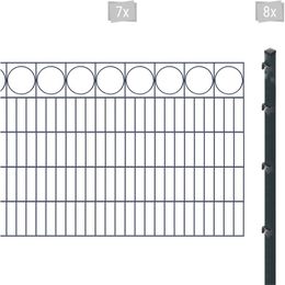 Arvotec Doppelstabmattenzaun »ESSENTIAL 100 zum Einbetonieren "Ring" mit Zierleiste« Zaunhöhe 100 cm, Zaunlänge 2 - 60 m anthrazit