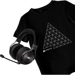 Corsair Gaming-Headset »VIRTUOSO RGB WIRELESS XT + gratis T-Shirt« A2DP Bluetooth HFP HSP Mikrofon abnehmbar schwarz Inklusive Corsair T-Shirt...