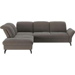 Sit & More sit&more Ecksofa &raquo;Leandro L-Form&laquo; Wahlweise mit Bett-, Kopfteil - und Armlehnfunktion, sowie Stauraum braun 100% Polyester