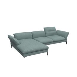 FLEXLUX Ecksofa »Salino, Funktionssofa mit Recamiere, Relaxsofa, Ecksofa« Sofa mit Arm- und Kopfteil-Verstellungen, Kaltschaum & Stahl-Wellen Sky Blue