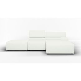 Egoitaliano Ecksofa &raquo;Babouche, Designsofa mit au&szlig;ergew&ouml;hnlichem Sitzkomfort zum Wohlf&uuml;hlen&laquo; wei&szlig; Leder &raquo;BULL&laquo; (echtes Rindsleder). Geschliffenes, pigmentiertes 