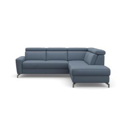Sit & More SIT&MORE Ecksofa »Scarlett L-Form« inklusive Kopfteilverstellung, wahlweise mit Bettfunktion, Bettkasten hellblau