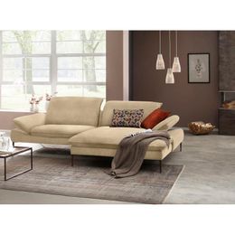 W.Schillig Ecksofa &raquo;enjoy&MORE, Designsofa, elegant und bequem, L-Form&laquo; Sitztiefenverstellung, F&uuml;&szlig;e bronze pulverbeschichtet, Breite 294 cm beige 