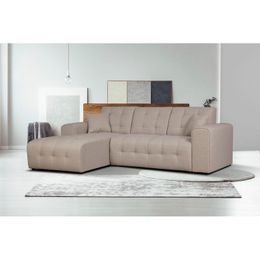 Home Affaire Ecksofa »Nosia L-Form« incl. 2 Zierkissen, mit feiner Steppung beige