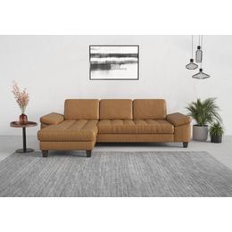 Sit & More sit&more Ecksofa &raquo;Westham L-Form&laquo; Recamiere, mit oder ohne Bettfunktion, Bettkasten, F&uuml;&szlig;e wengefarben braun 100% Polyester