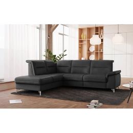 Sit & More SIT&MORE Ecksofa »Astoria L-Form« wahlweise mit motorischer Relaxfunktion anthrazit