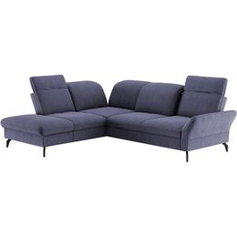 Sit & More sit&more Ecksofa &raquo;Leandro L-Form&laquo; Wahlweise mit Bett-, Kopfteil - und Armlehnfunktion, sowie Stauraum blau 90% Polyester, 10% Polyamid