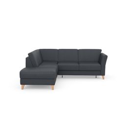 Sit & More SIT&MORE Ecksofa »Visby L-Form« Wahlweise mit Bettfunktion und Stauraum, frei im Raum stellbar dunkelgrau