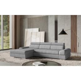 Sit & More SIT&MORE Ecksofa »Broadway L-Form« inklusive Kopfteilverstellung, wahlweise mit Bettfunktion grey