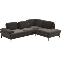Sit & More sit&more Ecksofa &raquo;Morris L-Form, inkl. Sitztiefenverstellung&laquo; wahlweise mit Armteilverstellung, Bettfunktion & Bettkasten grau 100% Polyester