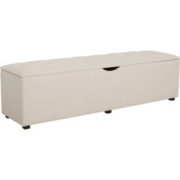 Places of Style Hockerbank »Knobbed« Hockerbank mit Stauraum, Breite 120 cm und 160 cm beige