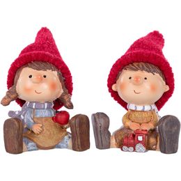 MyFlair MÖBEL & ACCESSOIRES Weihnachtsfigur »Weihnachtsdeko« Wichtelpärchen, Höhe ca. 11 cm rot