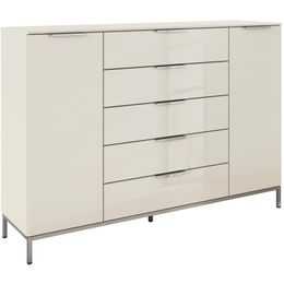 Rauch Schubkastenkommode &raquo;Kommode T&uuml;rkommode Sideboard Kombikommode FLIPP mit Glasfront&laquo; Breite 160/180 cm mit 4 Einlegeb&ouml;den, 2-trg mit 5 Schubladen 