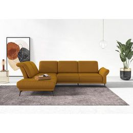 Inosign Ecksofa &raquo;Coco L-Form&laquo; Sitztiefen-, Arm- und Kopfteilverstellung, Cord-Bezug, Fu&szlig;h&ouml;he 15 cm gelb 100% Polyester
