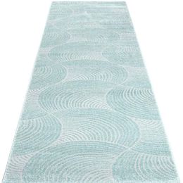 Carpet City Teppich »Friseé-Teppich FANCY 647« rechteckig 12 mm Höhe Läufer, Kurzflor, 3D-Optik, Kreisförmiges Muster, Wohnzimmer Mint...