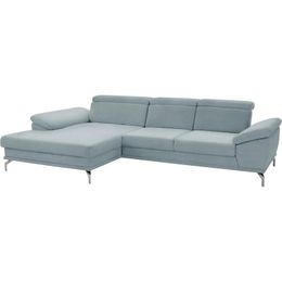 Sit & More SIT&MORE Ecksofa »Scorpio L-Form« inklusive Sitztiefenverstellung, wahlweise mit Kopfverstellung aqua