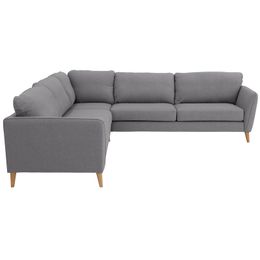 Home Affaire Ecksofa »MARSEILLE 278/278 cm, L-Form, Webstoff, Flachgewebe, Filzoptik« gleichschenklig, Massivholzbeine, Landhausstil,...
