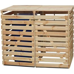 Promadino Mülltonnenbox »Vario V« für 2 x 240 l, holzfarben holzfarben