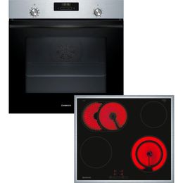Constructa Backofen-Set &raquo;CF3M61053&laquo; mit Teleskopauszug nachr&uuml;stbar Hydrolyse schwarz Display: LED-Display