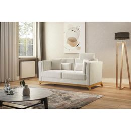 Home Affaire 2,5-Sitzer &raquo;Viva&laquo; wahlweise mit Holzrahmen aus Eiche beige 100% Polyester